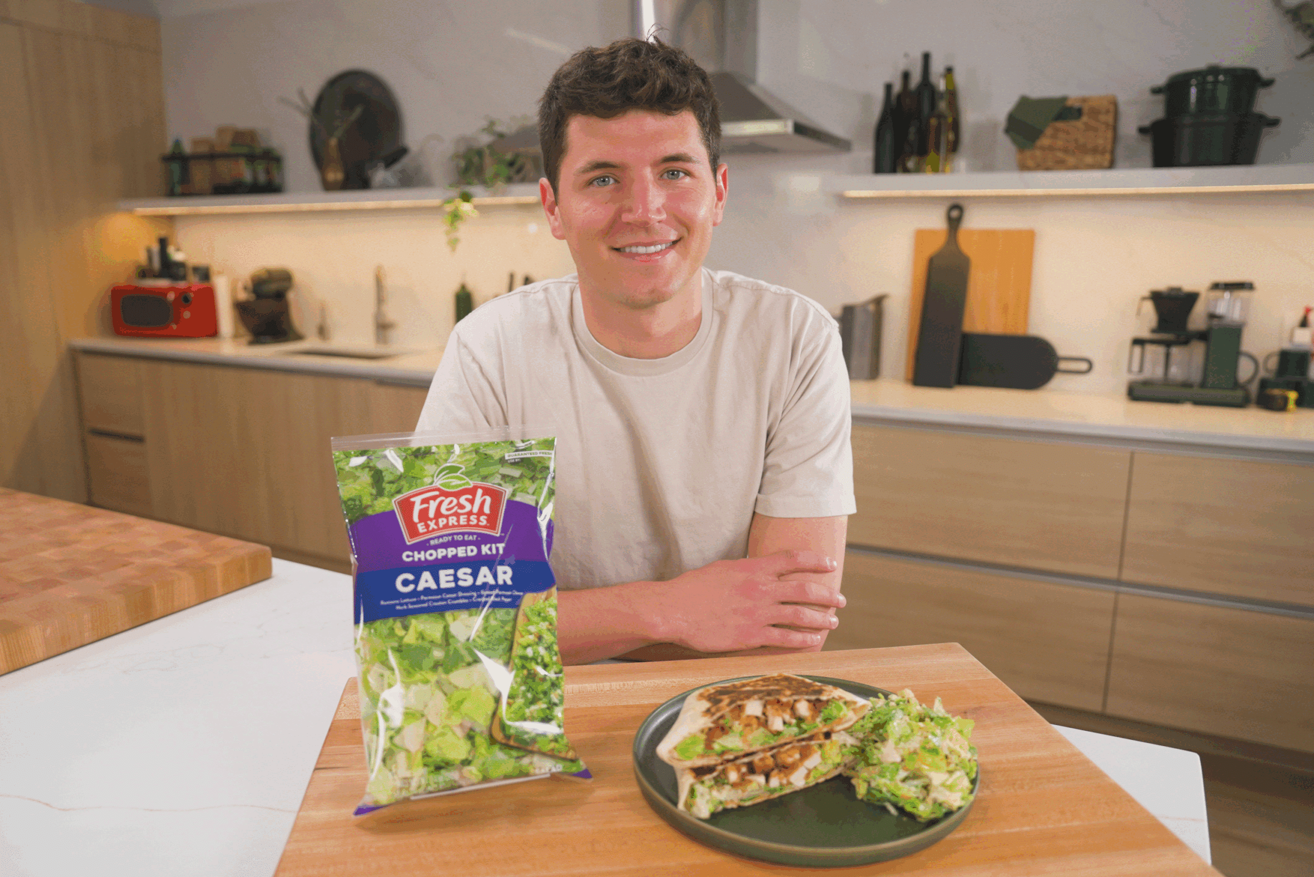 Recipe by Chef Nick DiGiovanni Chicken Caesar Salad Crunchwrap - Fresh ...